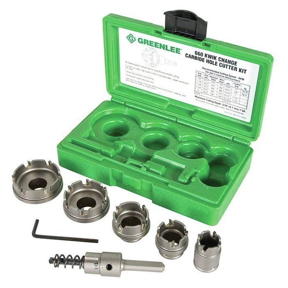 Greenlee Carbide Cutter Set Quick Change 6 Piece (Greenlee-660 ...