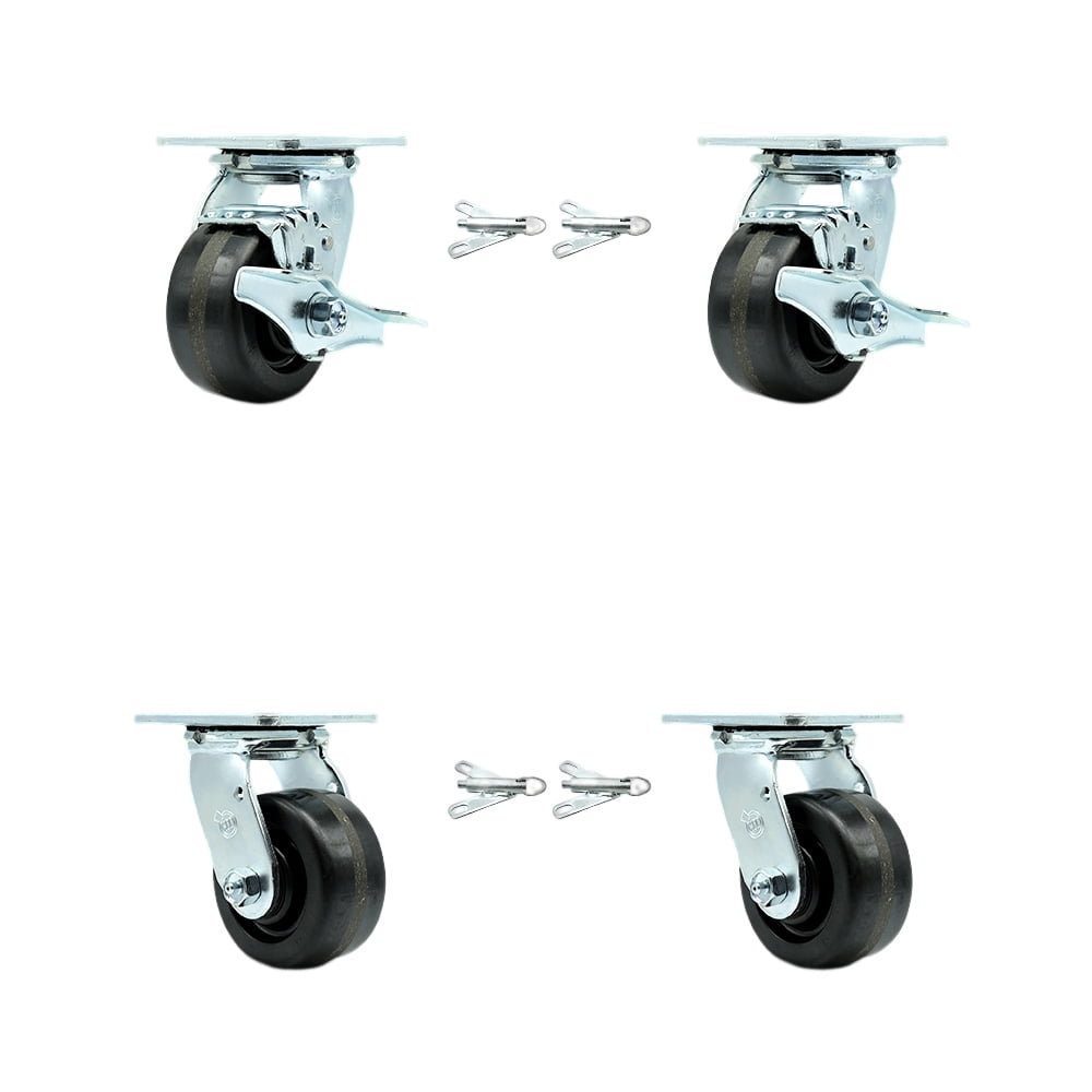 Greenlee Caster Set – GMX Cart –2 Swivel Brake Bolt On Lock 2 Bolt On ...