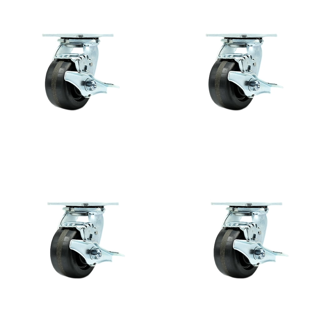 Greenlee Caster Set – GMX Cart –4 Swivel with Brake and Bolt-On Swivel ...
