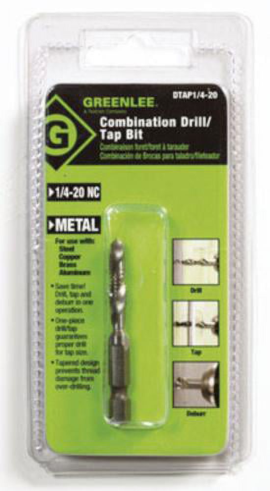 Greenlee Greenlee DTAP1/4-20 One-Piece Drill/Tap Bit 1/4-20 - Walmart.com