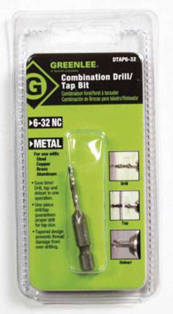 Greenlee Greenlee DTAP6-32 One-Piece Drill/Tap Bit 6-32 - Walmart.com
