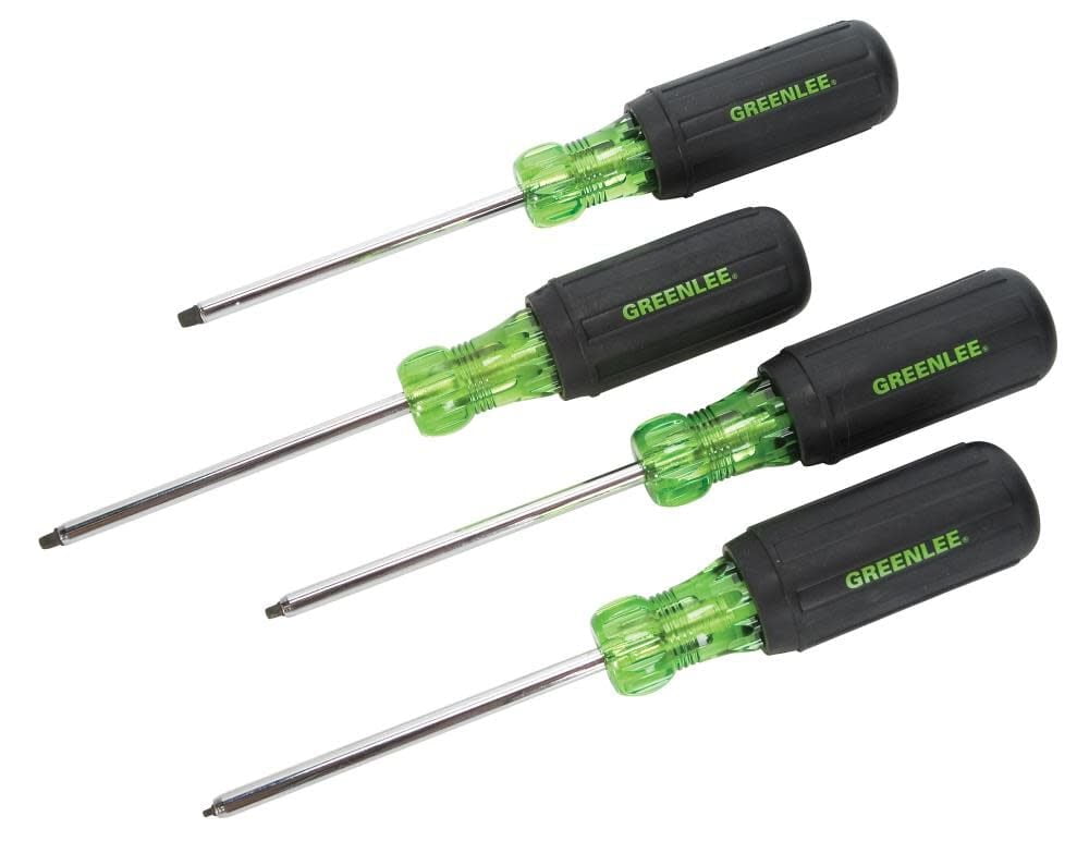 Greenlee 0353-01C Screwdriver Set, Square-Recess Tip, 4 Piece - Walmart.com