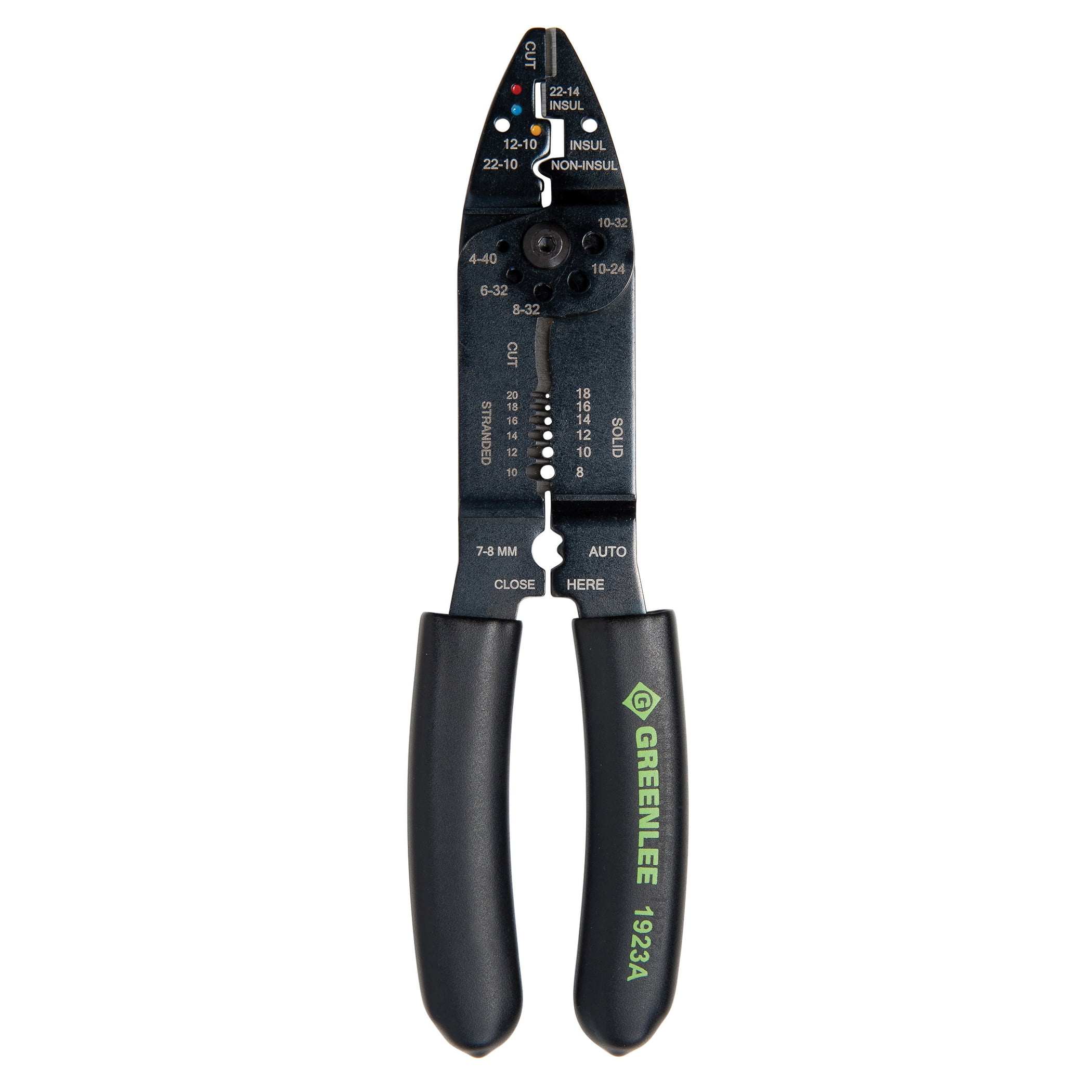 Greenlee Textron 1923A 8-18 AWG Black Stainless Steel Wire Stripper ...