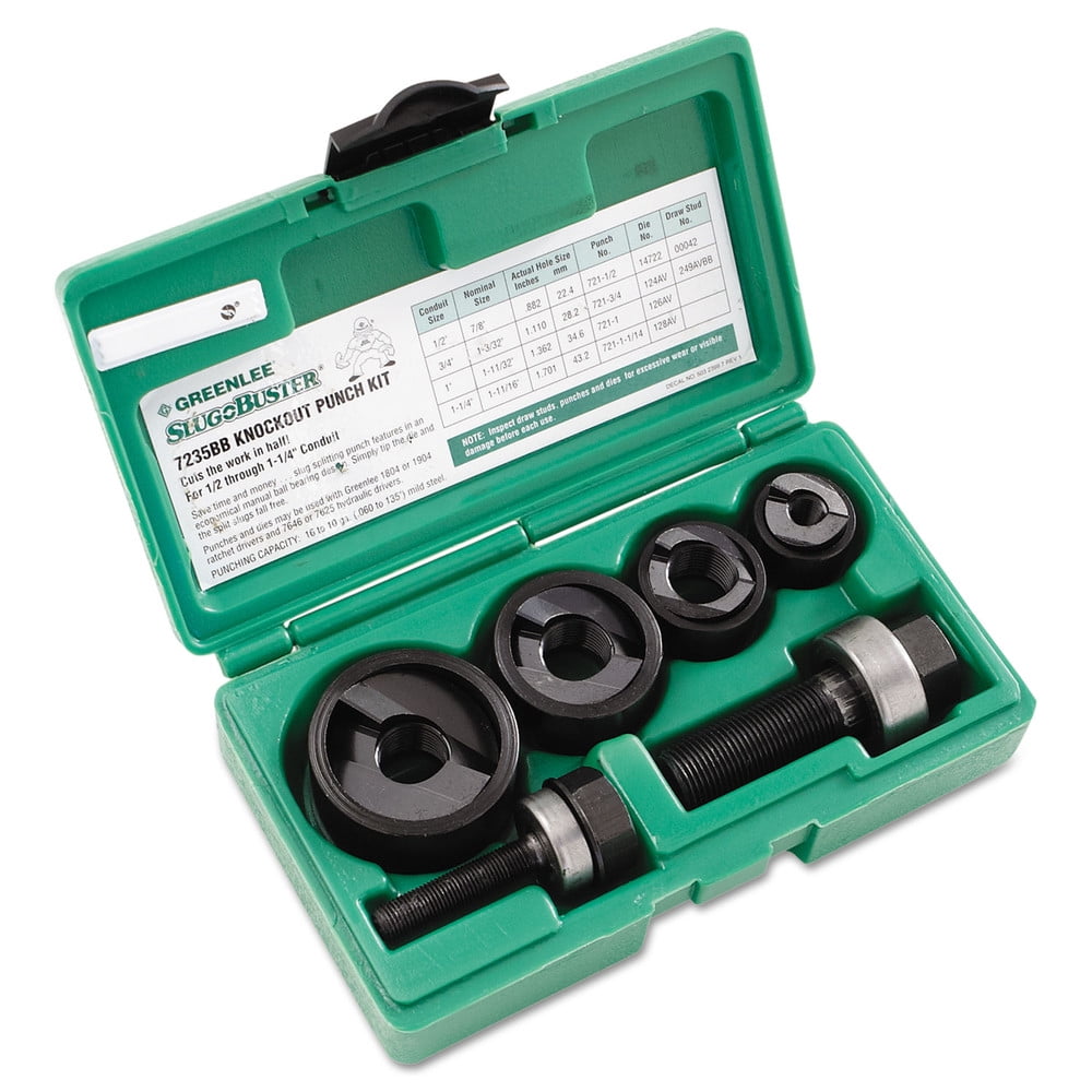 Greenlee Hole Punch Set, 10 Piece,10,12 ga. Steel 7235BB - Walmart.com