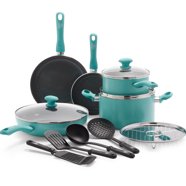 Mainstays Ceramic Nonstick 12 Piece Cookware Set, Teal Ombre - Walmart.com