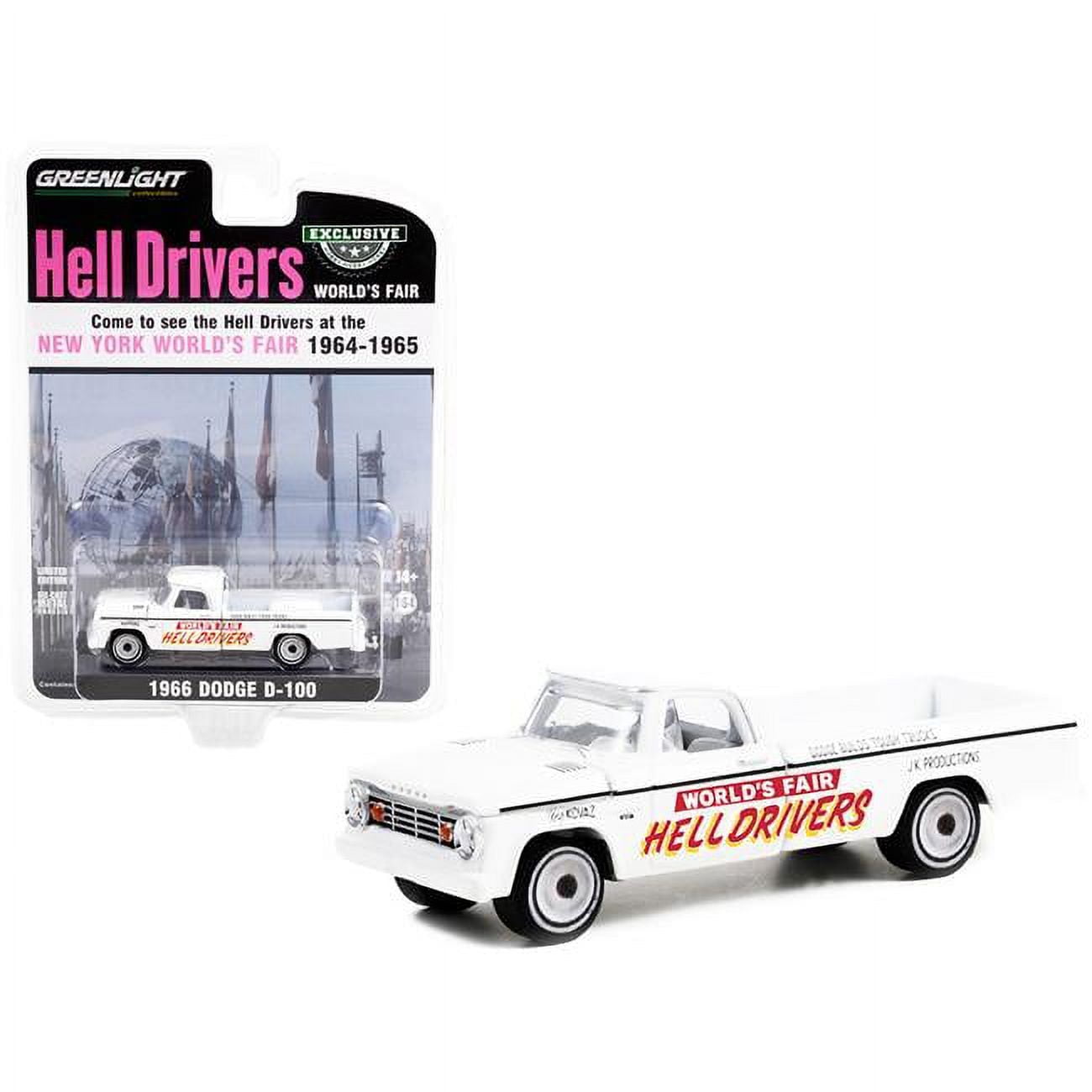 1966 Dodge D-100 Pickup Truck White "Hell Drivers" "New York Worldâ€™s ...