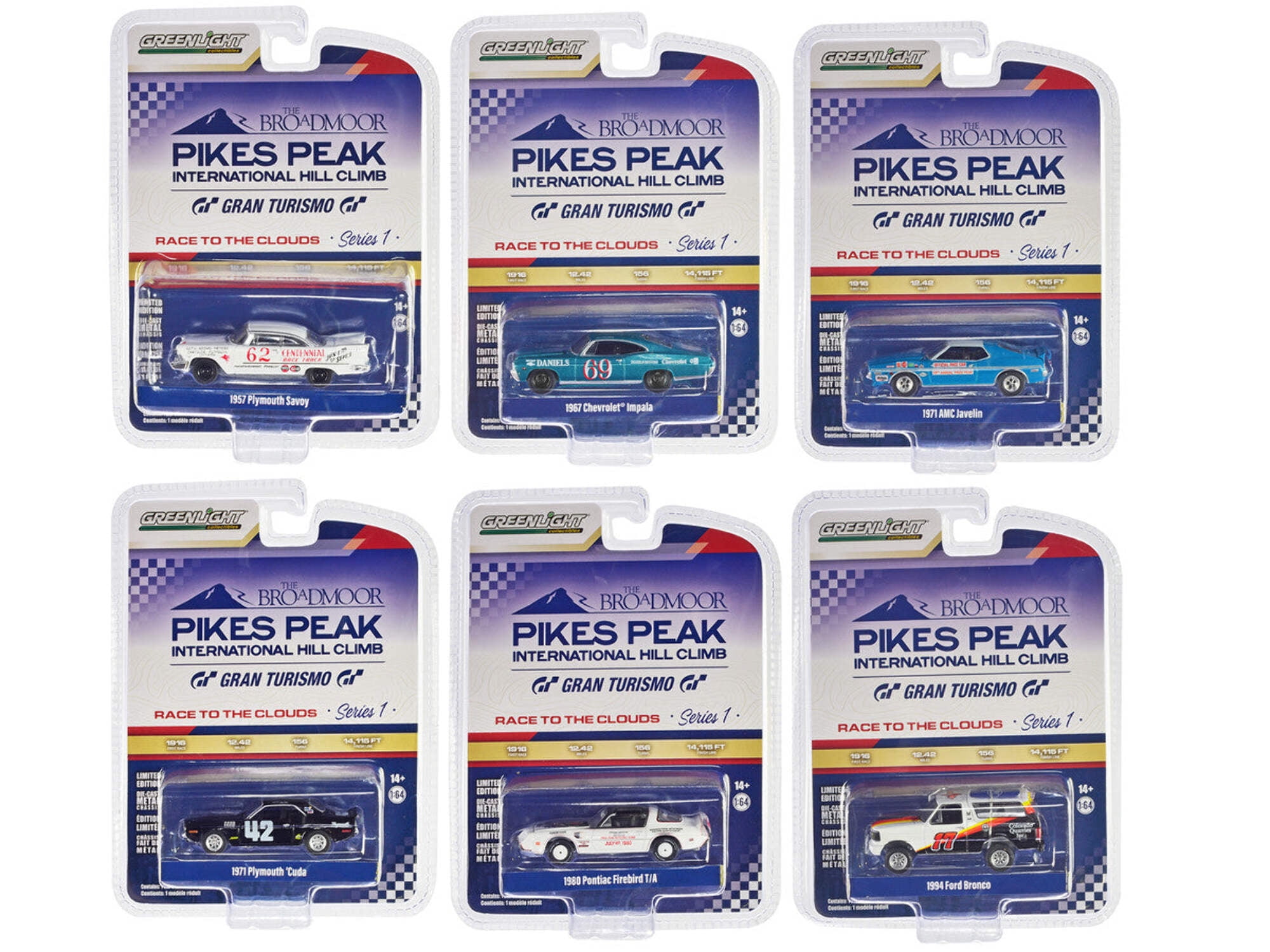 "Pikes Peak International Hill Climb" Series 1 Set of 6 pieces 1/64 ...