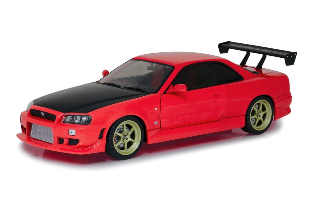 Greenlight 1999 Nissan Skyline GT-R (R34) Red w/ Black Hood LED Ground ...