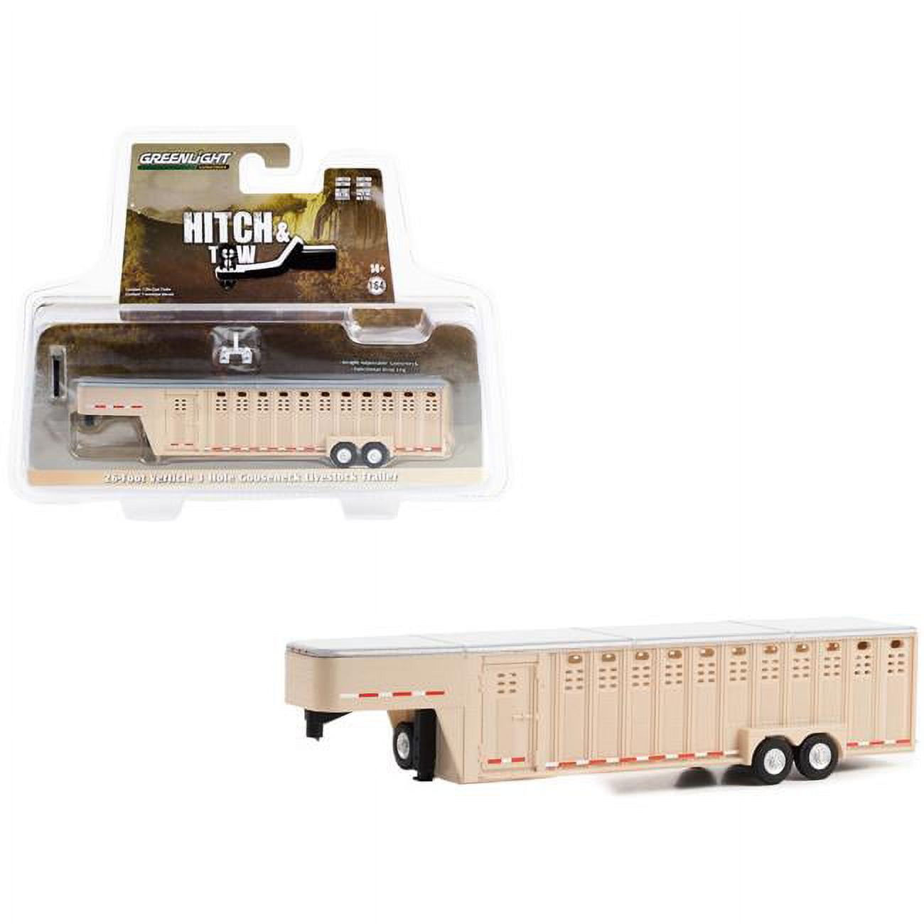 Greenlight 1/64 26ft Vertical Three Hole Gooseneck Trailer, Beige ...