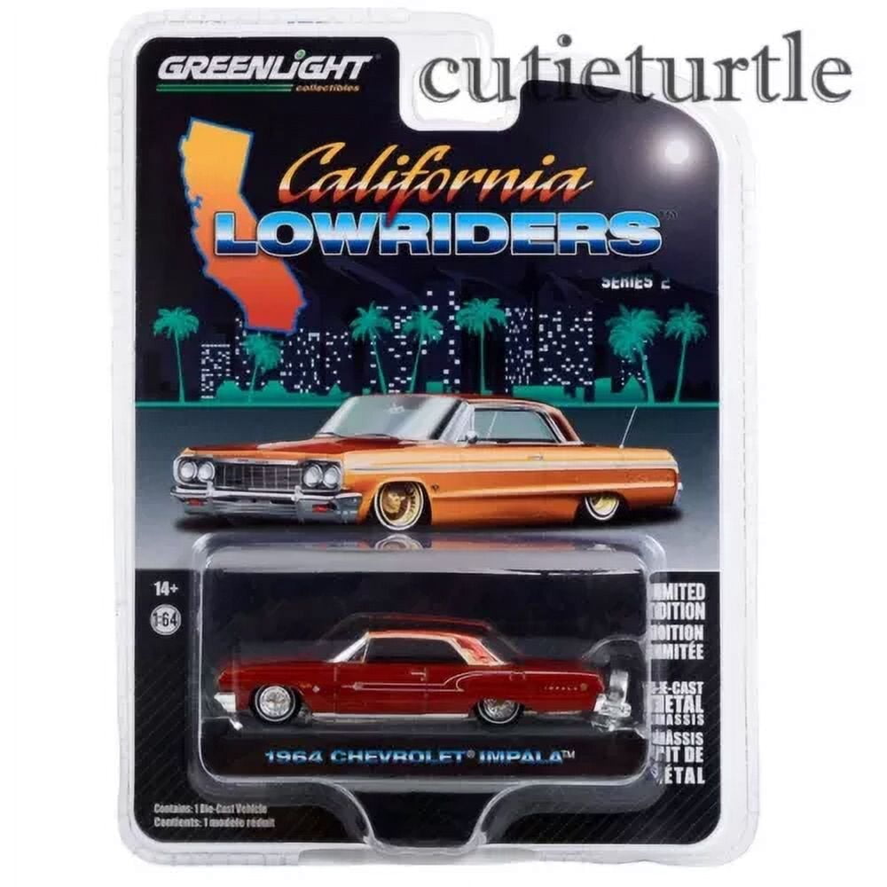 Greenlight California Lowriders 1964 Chevrolet Impala 1:64 Maroon 63030 ...