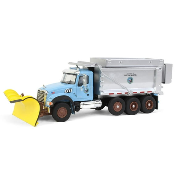 Greenlight Collectibles 1/64 2019 Mack Granite Dump Truck with Snow Plow & Salt Spreader, SD ...