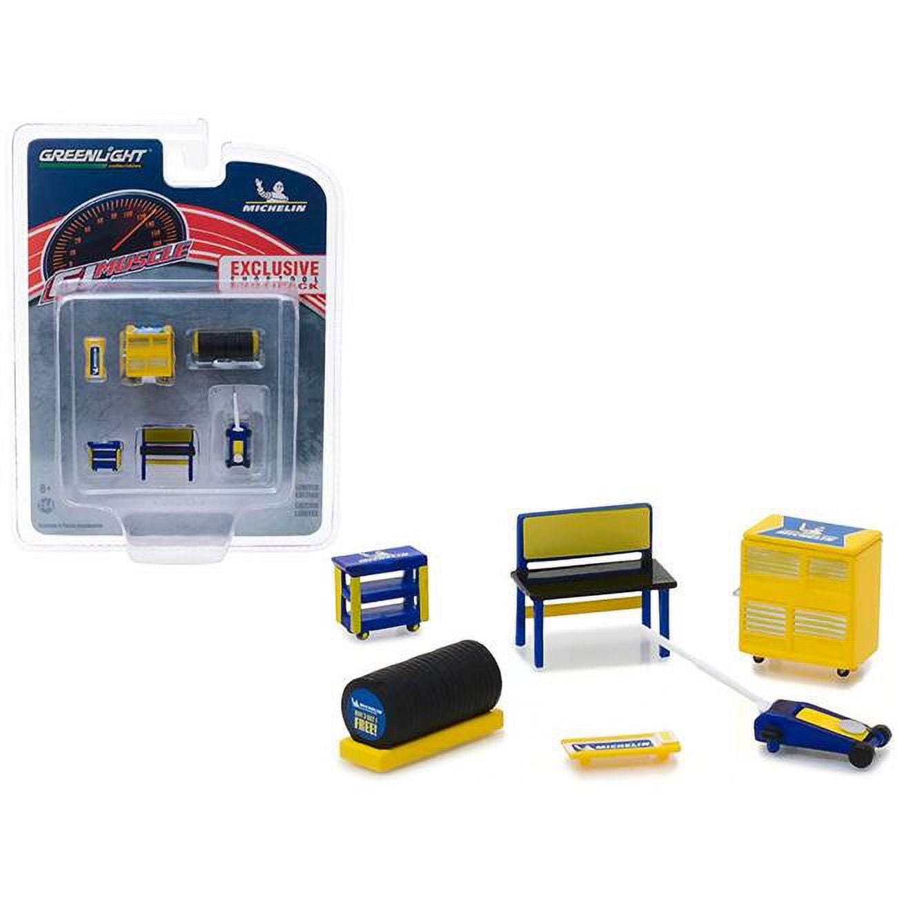 Greenlight Muscle 6pc Set Shop Tools "Michelin Tires" 1/64 by ...