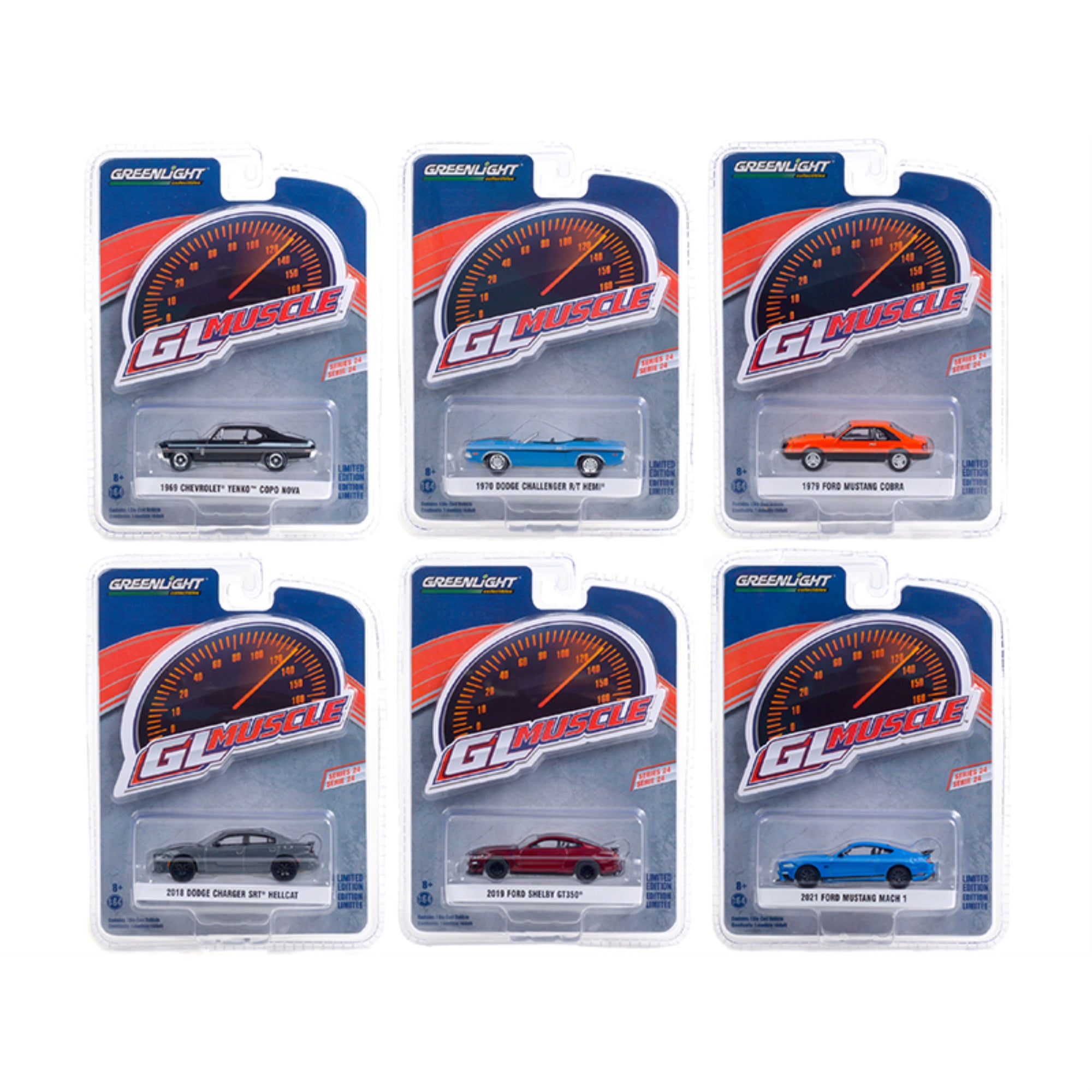 \Greenlight Muscle\ Set of 6 Cars Series 24 1/64 Diecast Model Cars by ...