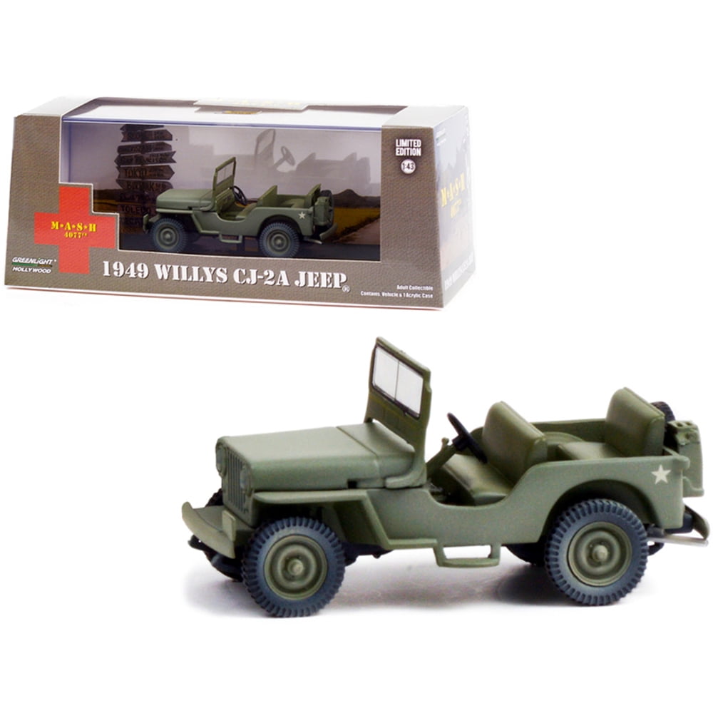 1949 Willys CJ-2A Jeep Army Green MASH (1972-1983) TV Series 1/43 Diecast Model Car by ...