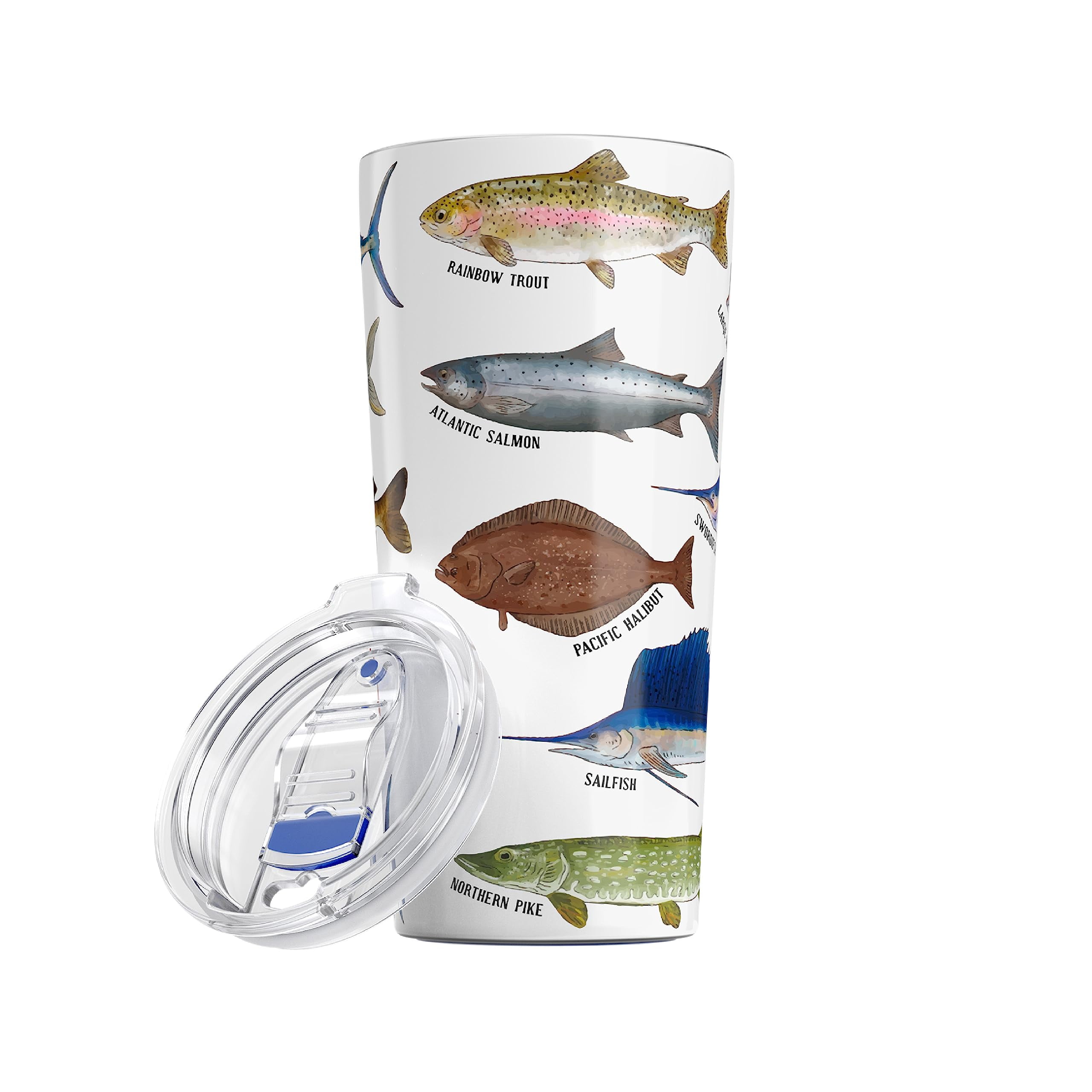 Greenline Goods Fish Insulated Coffee Tumbler - 20 oz Metal Drink Cup ...