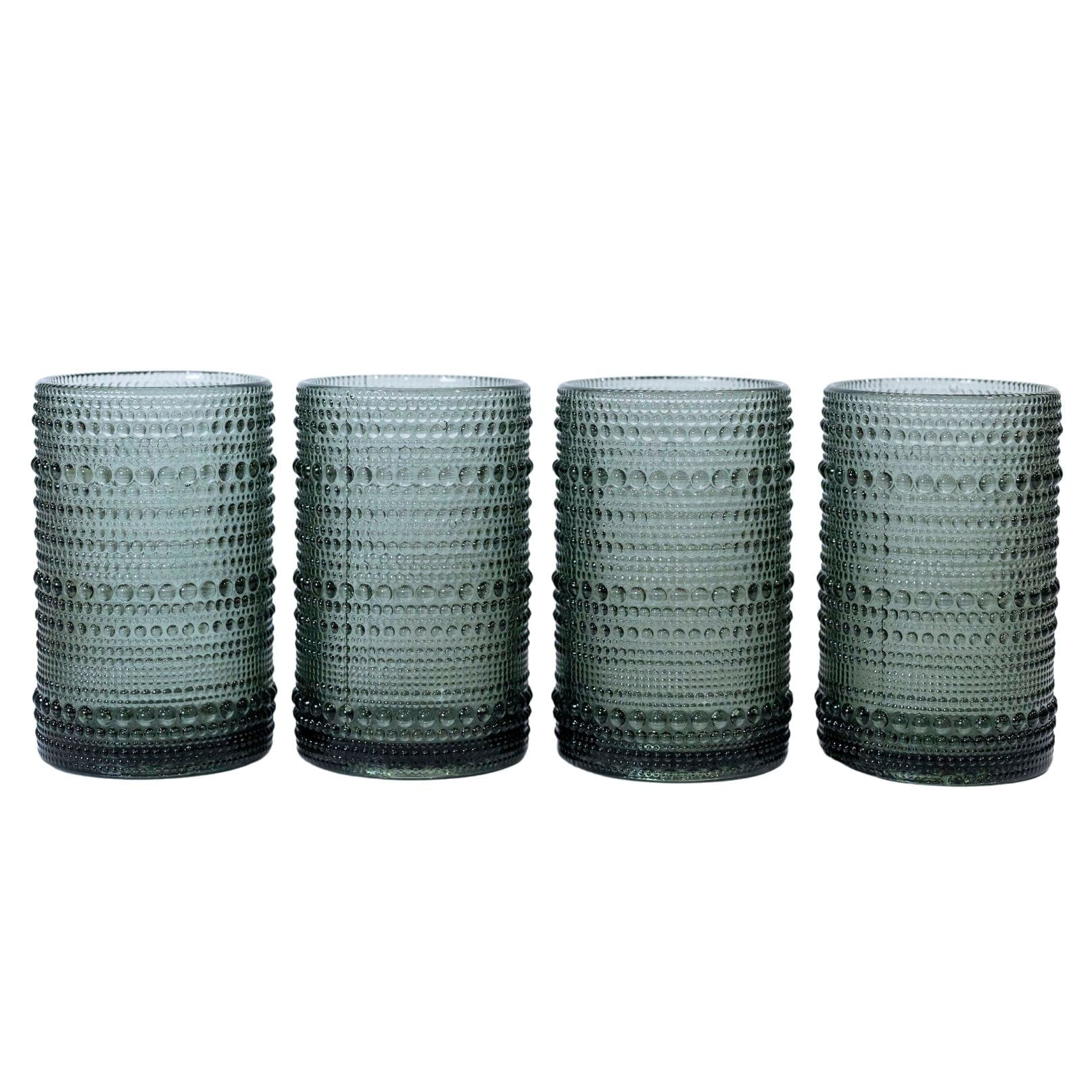 Greenline Goods Hobnail Drinking Glasses - Gray 12 oz Thick Modern ...