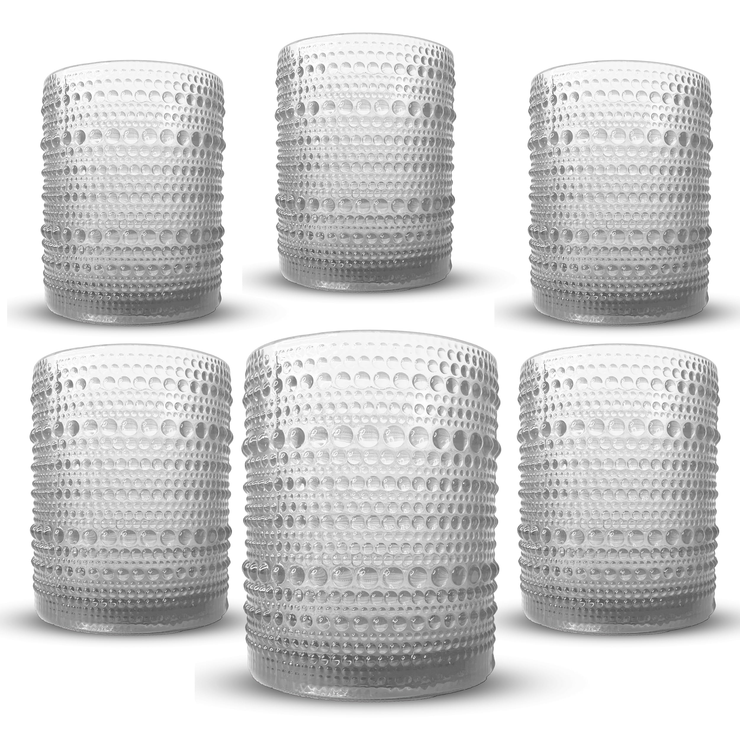 Greenline Goods Hobnail Glasses Set of 6 – 12 oz Vintage Lowball ...