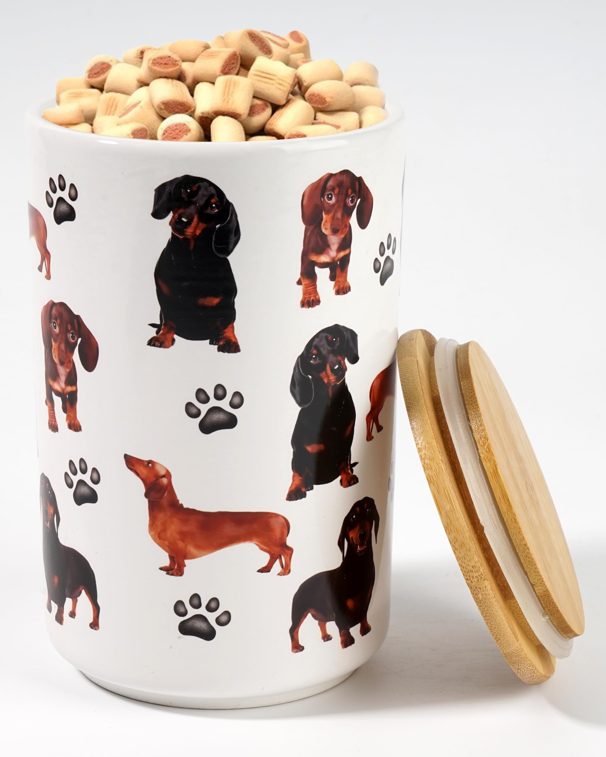 Greenline Goods Premium Dog Treat Ceramic Canister Set – Dachshund ...