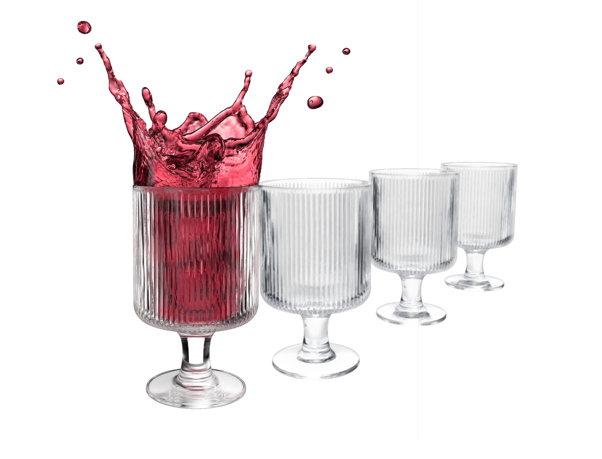 Greenline Goods Ripple Ribbed Drinking Glasses - Modern Kitchen ...