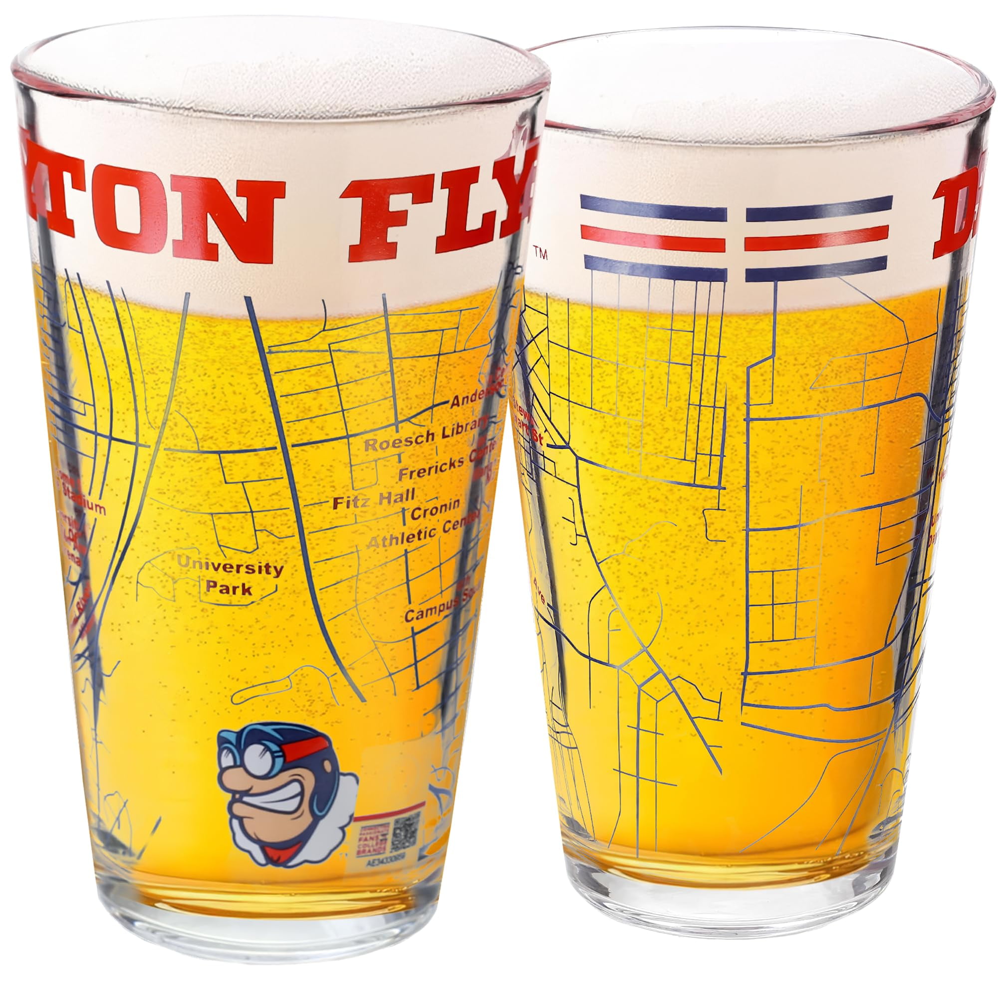 Greenline Goods University of Dayton Pint Beer Glasses Set of 2 - Full ...