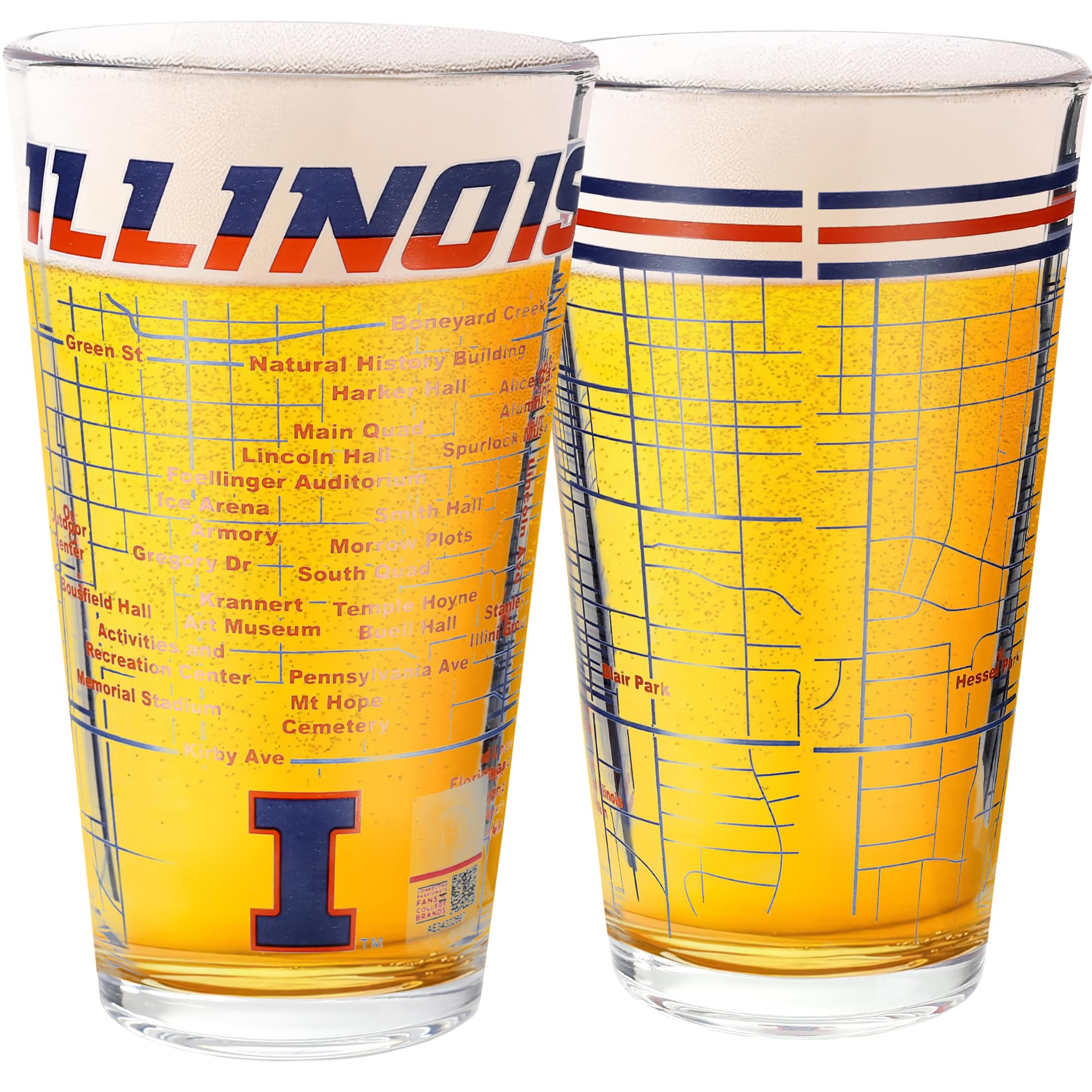 Greenline Goods University of Illinois Pint Beer Glasses Set of 2 ...