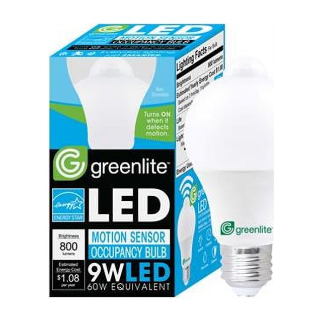 Greenlite 3002511 60W Equivalence A19 E26 Medium LED Motion Activated ...