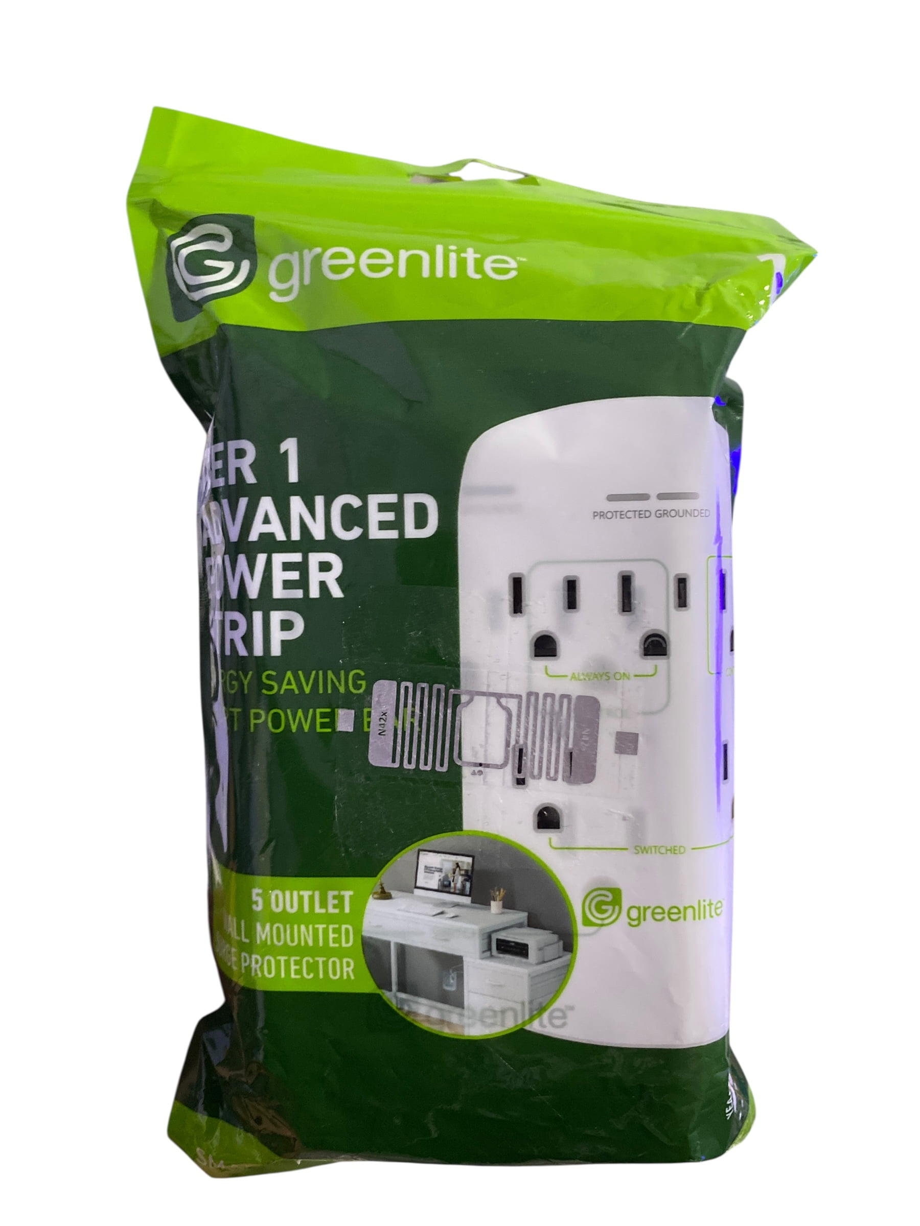 Greenlite Tier 1 Advanced Power Strip 5 Outlet Surge Protector ...