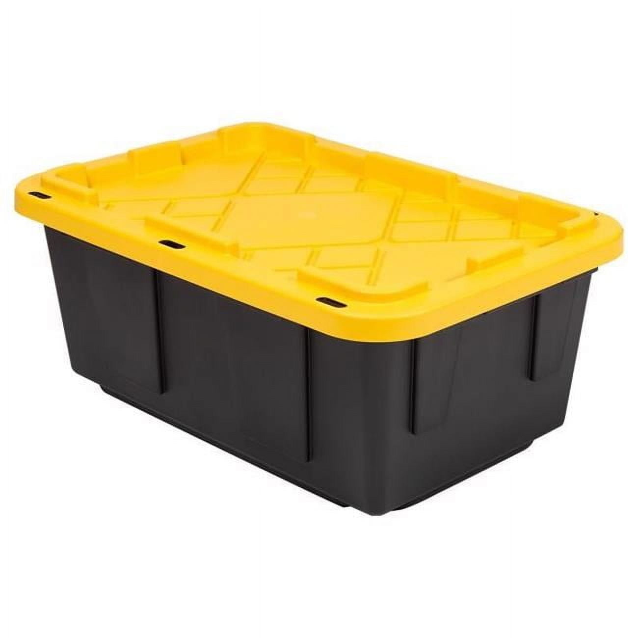 Greenmade 15 gal Black/Yellow Snap Lock Storage Box Stackable - Walmart.com