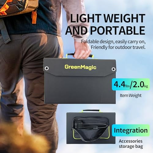 Greenmagic 60 Watt Portable Solar Panel for Smartwatches, Phones ...