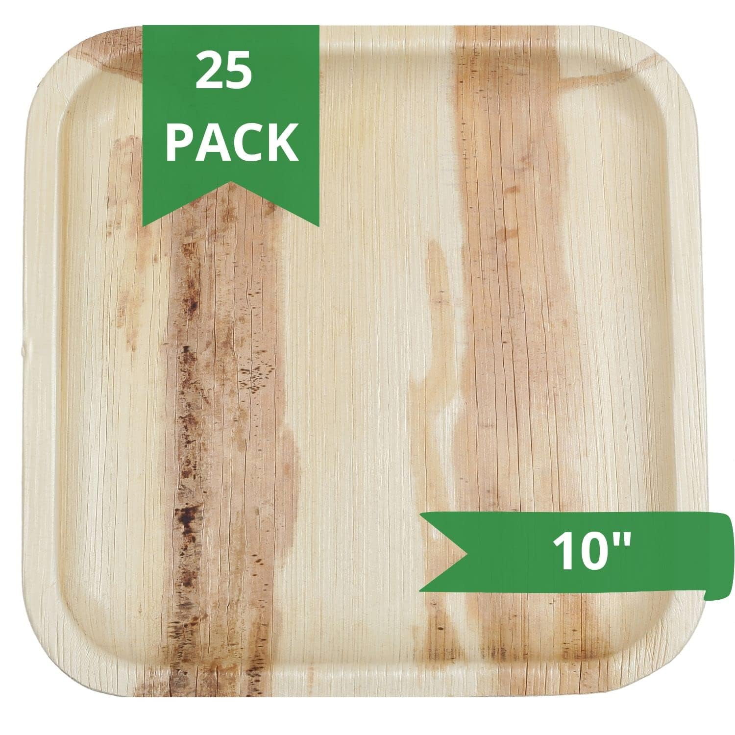 Greenmile Palm Leaf Plates 10 Inch, AFN1Areca Palm Plates Set, Square ...