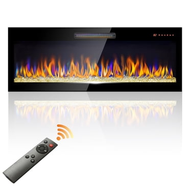 42" Cloud Mountain Faux Stone Mantel Infrared Electric Fireplace with ...