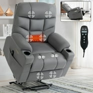 HOMCOM Electric Power Recliner Armchair, Blue with Retractable Footrest ...