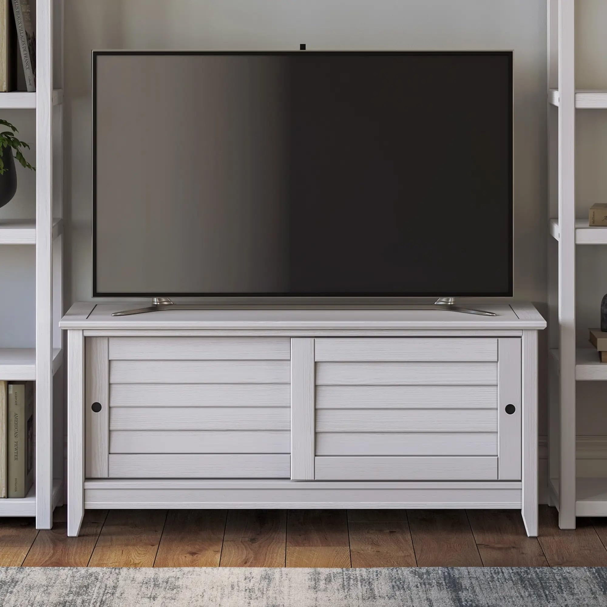 Greenport Storage Bench, Solid Wood with a Brushed White Finish ...