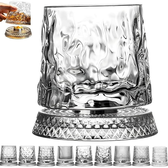 Greenpulser 360 Degree Rotating Whiskey Glass, Luxury Spinning Stress ...
