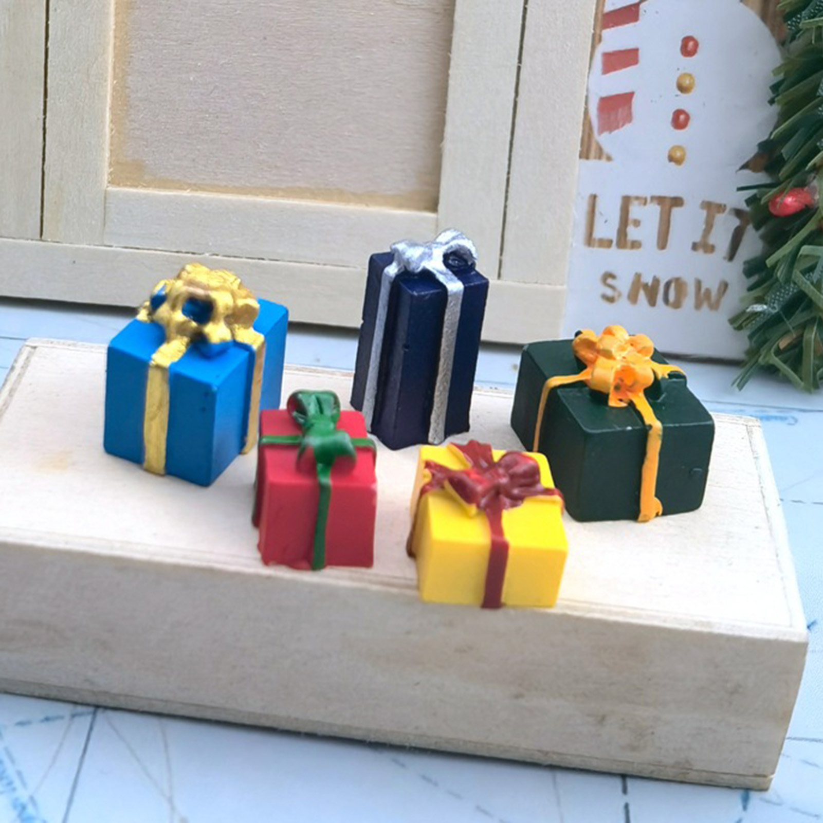 Greenred 5Pcs Dollhouse Miniature Gift Box Mini Realistic Cute 1:12 ...