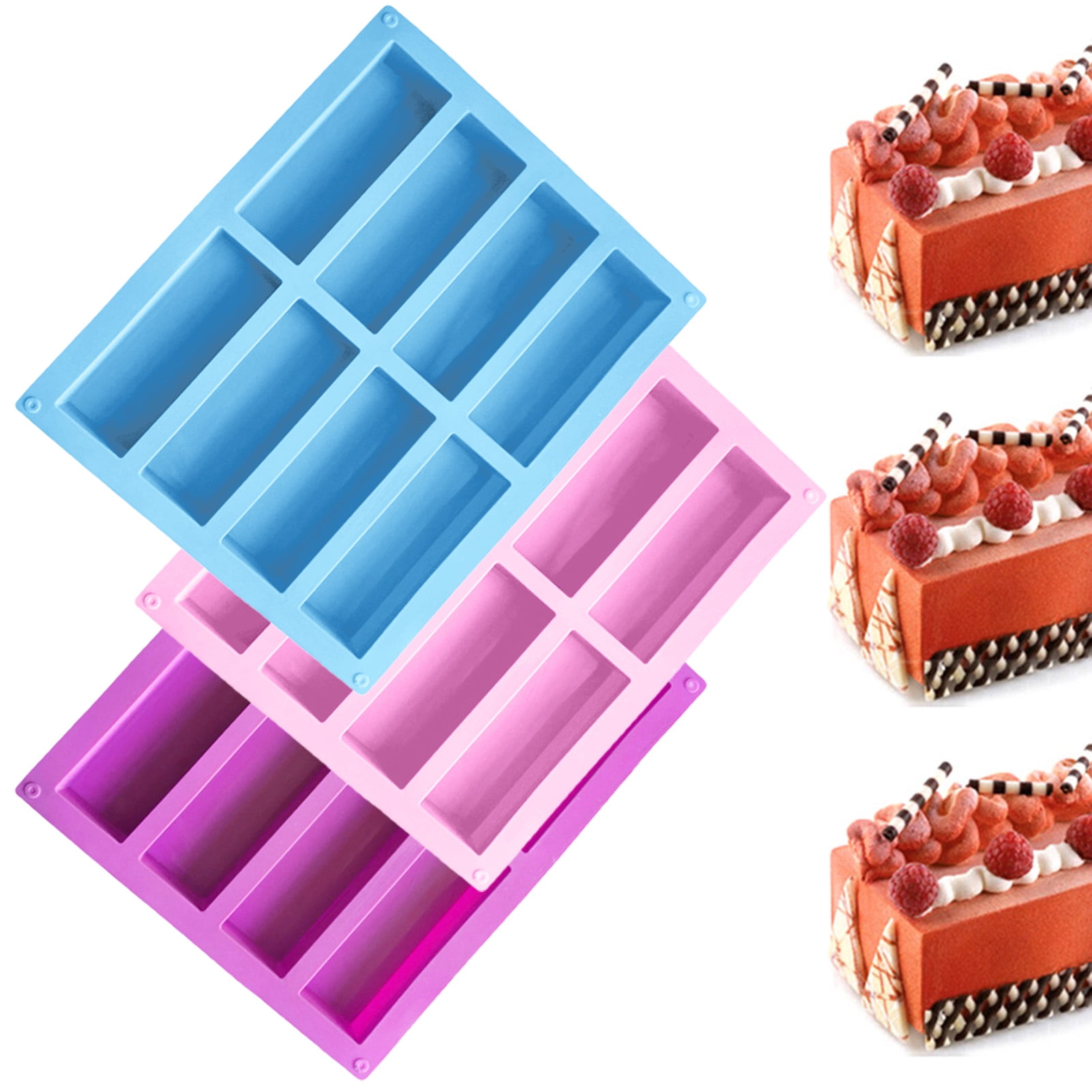 Greenred Cake Mold Non-sticky Fast Demoulding DIY 8 Cavity Rectangle ...