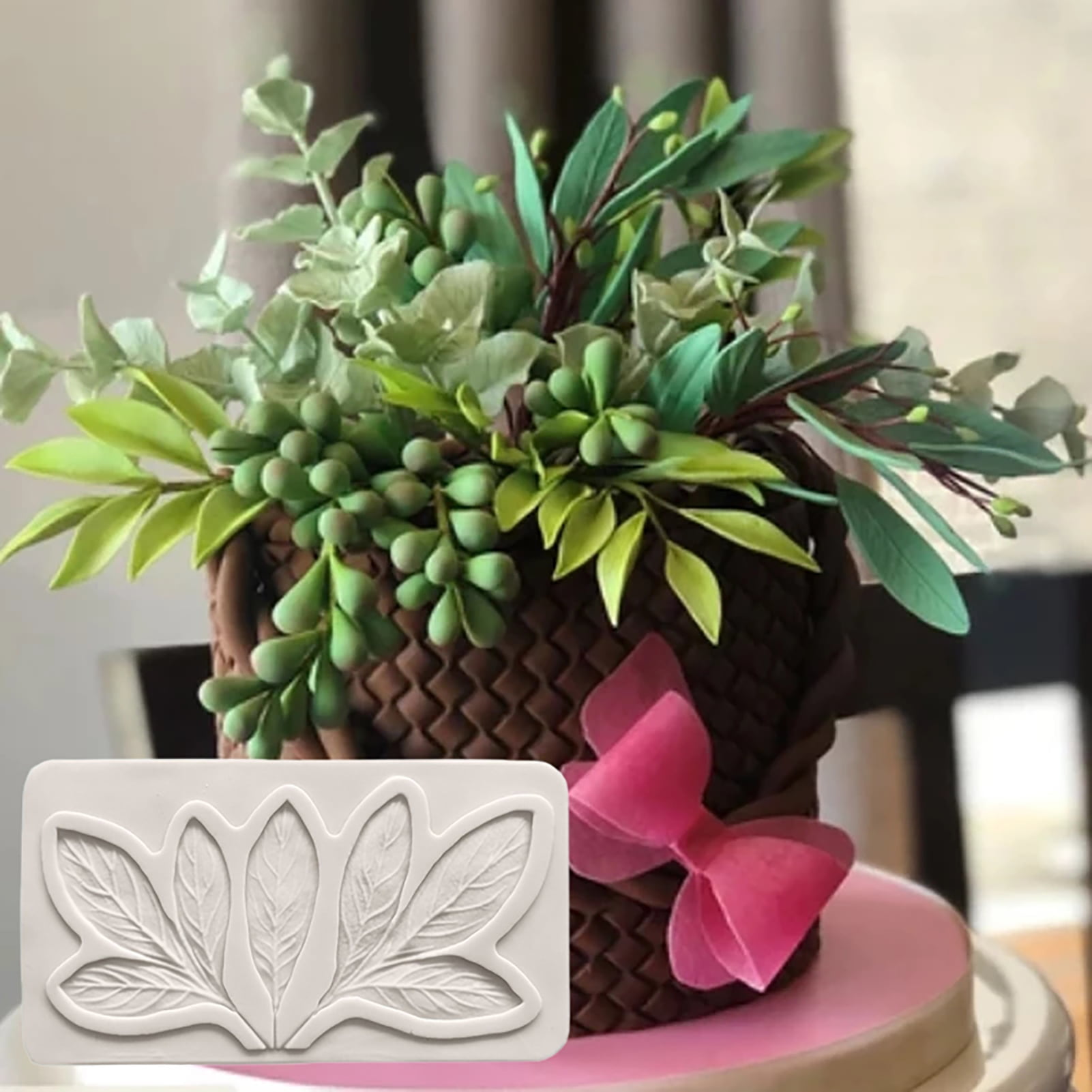 Greenred Fondant Mold Non-stick Super Soft Silicone Leaf Shaped Dessert ...