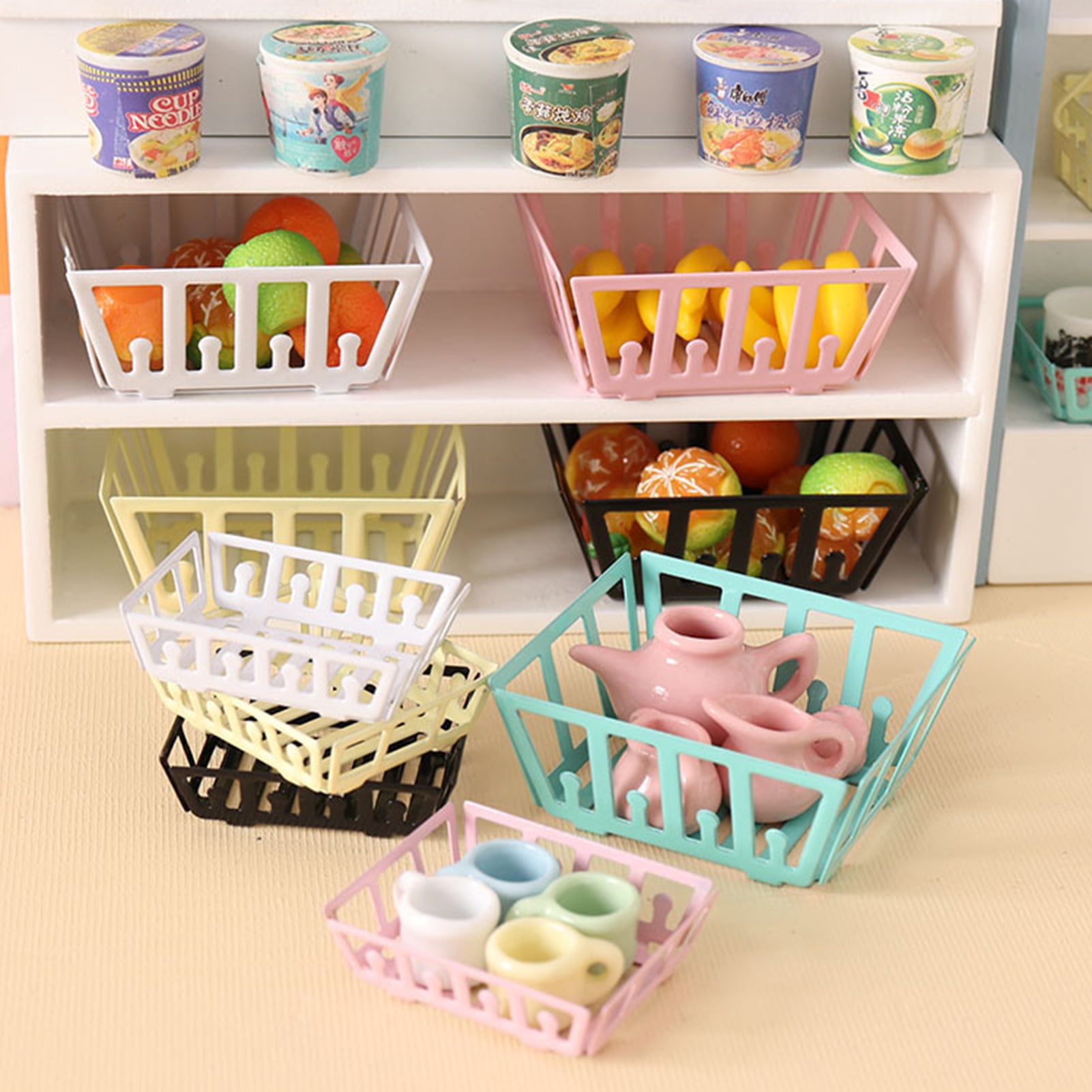 Greenred Miniature Basket Durable Collectible Lightweight 1:12 Scale ...