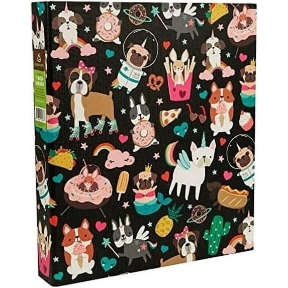 Greenroom Recycled 1" Party Dogs Hard Cover Ring Binder - Holds Up to ...