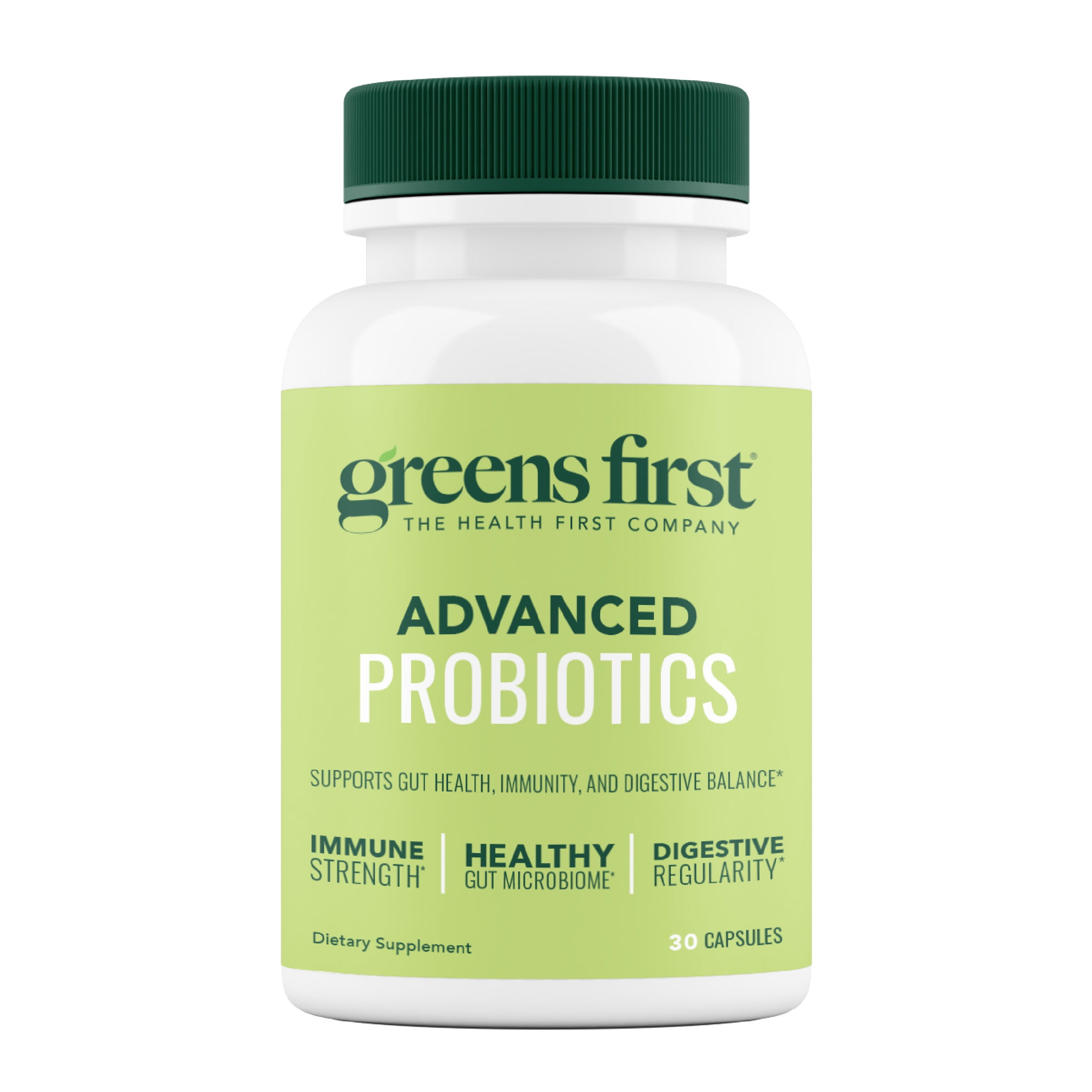Greens First Probiotics - 20 Billion CFU of Beneficial Bacteria - FOS ...