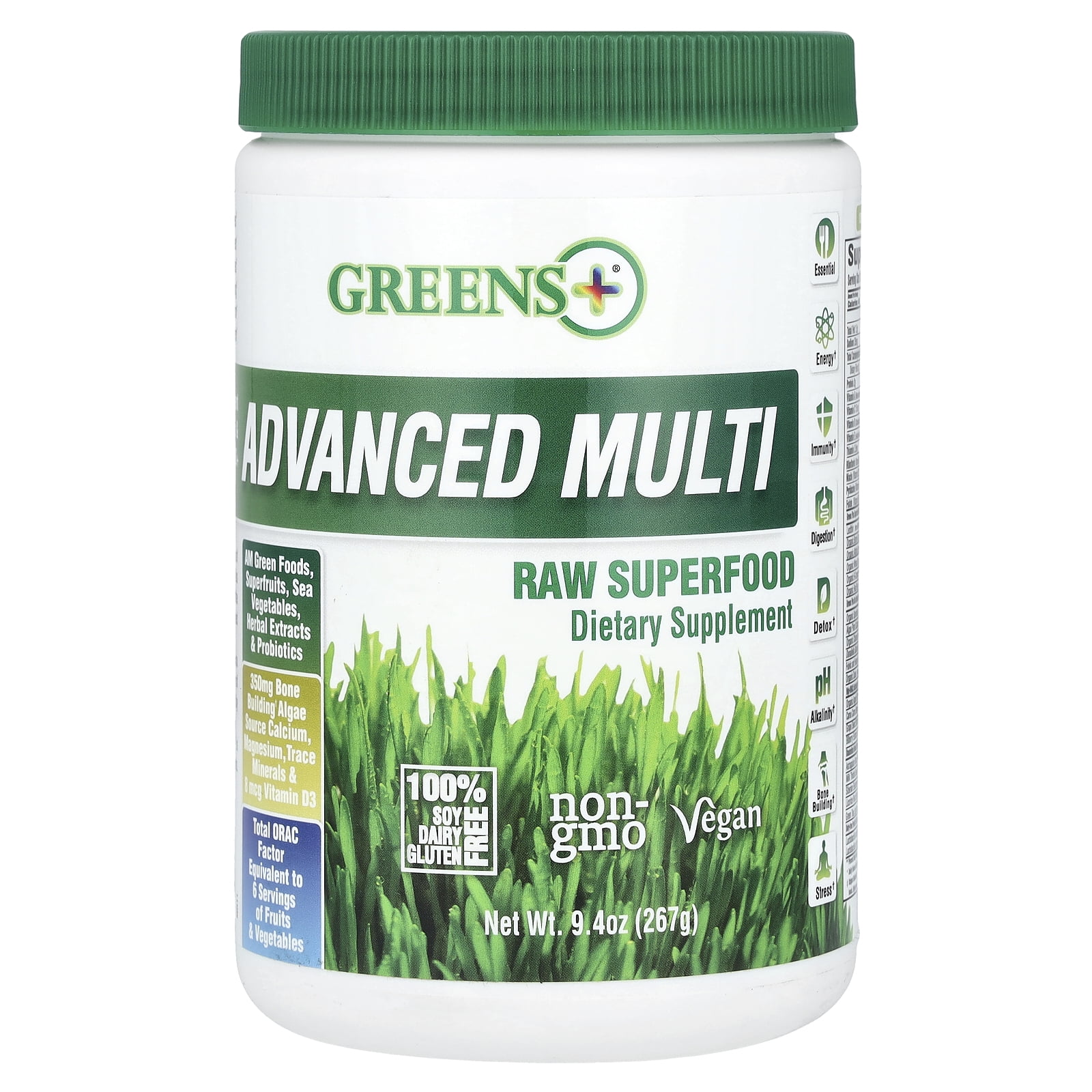 Greens Plus Advanced Multi Raw Super Greens Superfood Powder - Plant ...