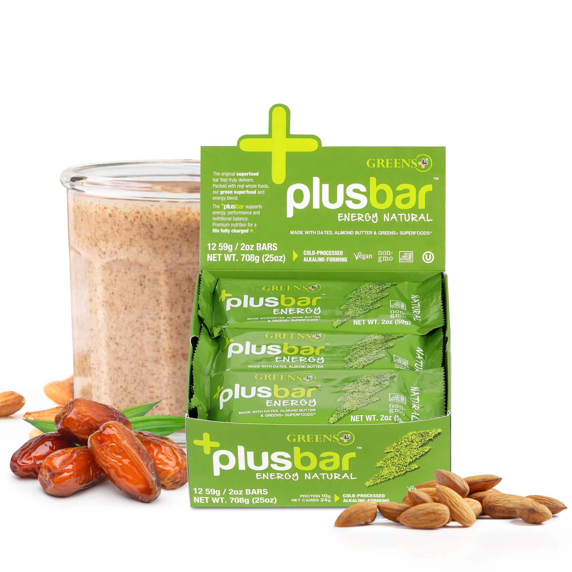 Greens Plus Organic Vegetarian Plusbar Energy Protein Bars, Vegan Low ...