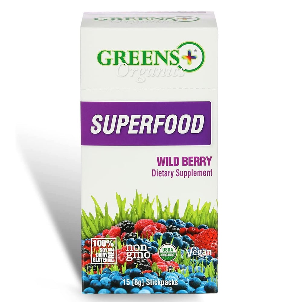 Greens Plus Stickpack Box - Wild Berry Dietary Probiotics Supplement ...