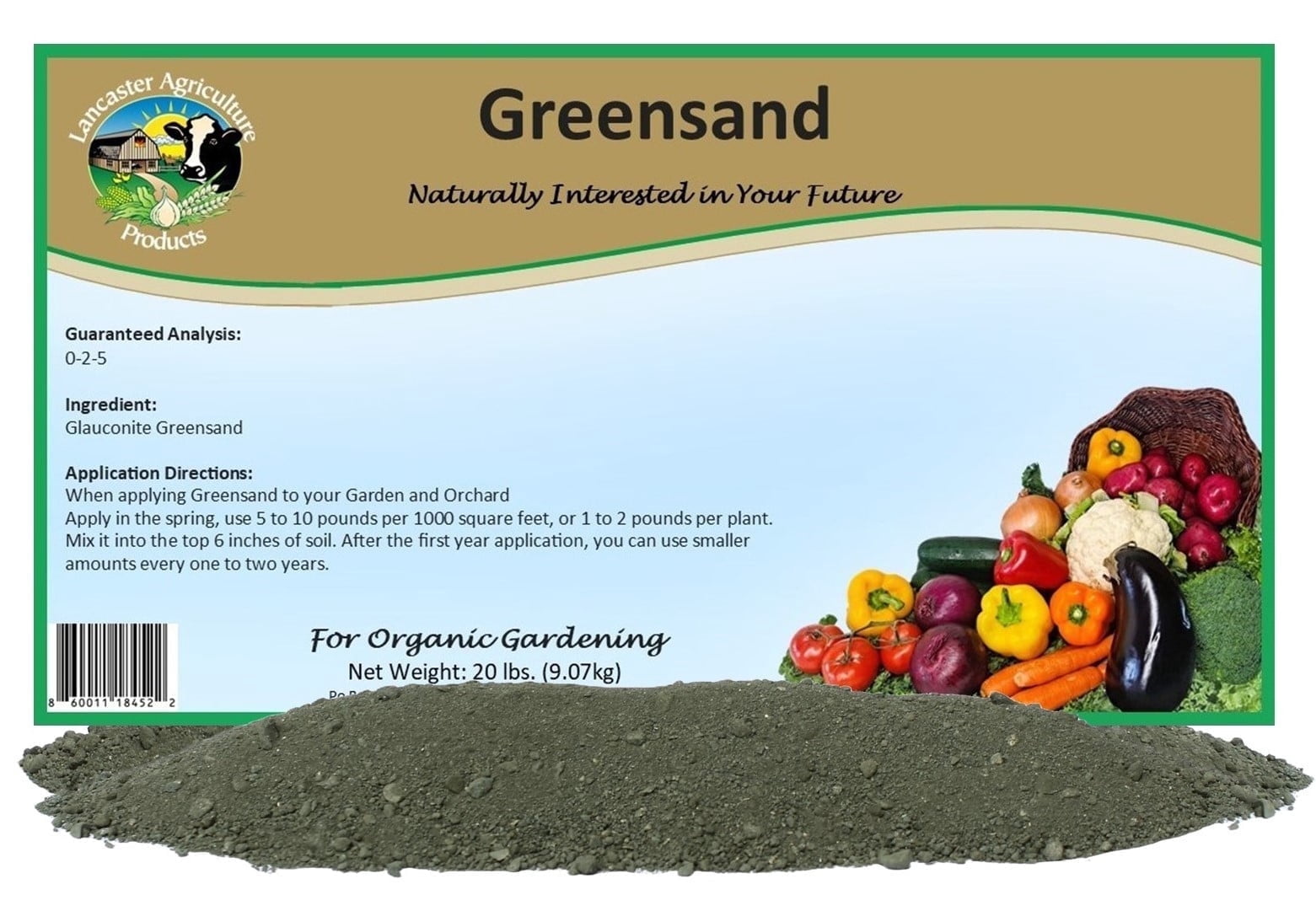 Lancaster Agriculture Products Greensand Fertilizer 20lb, Organic Soil ...