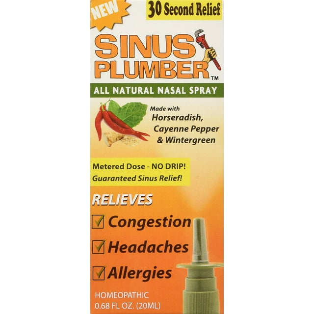 Greensations Sinus Plumber, All Natural Nasal Spray, 0.68 fl oz (20 ml ...