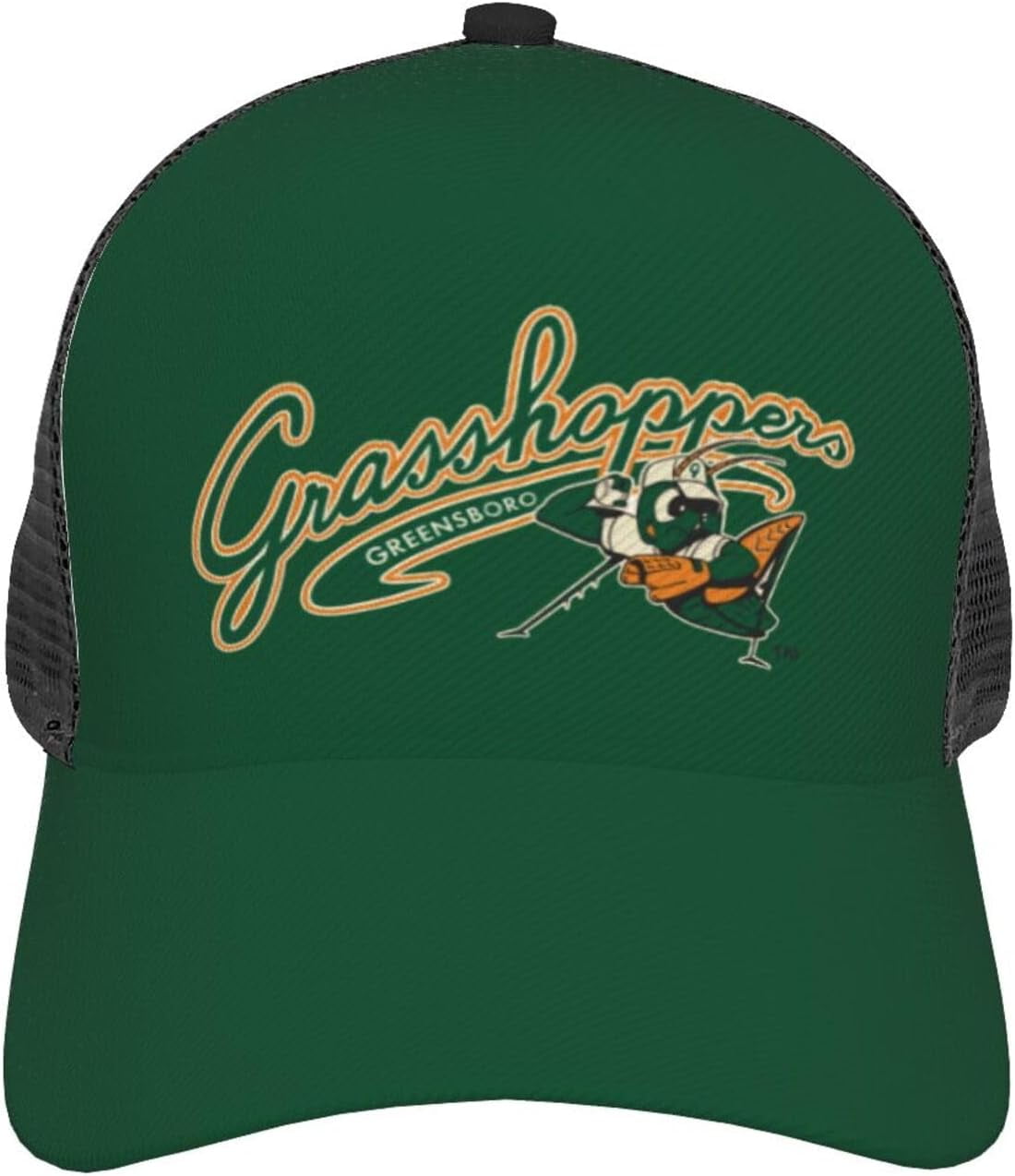 Greensboro Grasshoppers Curved Brim Mesh Baseball Cap Casual Sun Hat ...