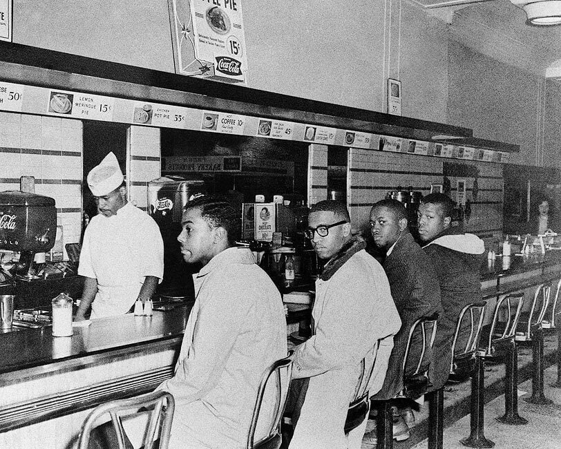 Greensboro Lunch Counter Sit-In at Woolworth's - 24x36 Inch Laminated ...