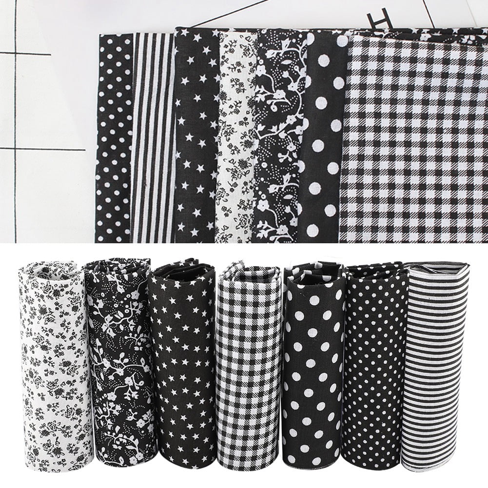 Greensen 7pcs Cotton Fabric DIY Assorted Squares Pre-Cut Bedding Kit ...