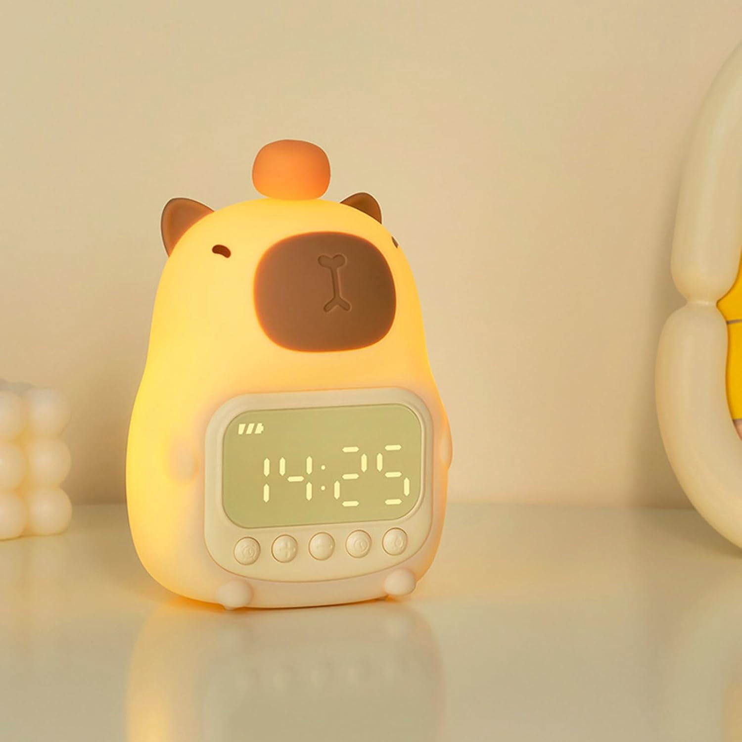 Greensen Capybara Children Alarm Clock Night Light, Cute Digital ...
