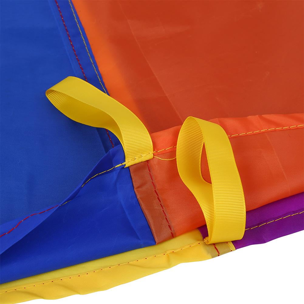 Greensen Play Parachute,8 Handles 2m Diameter Kids Play Rainbow Outdoor ...